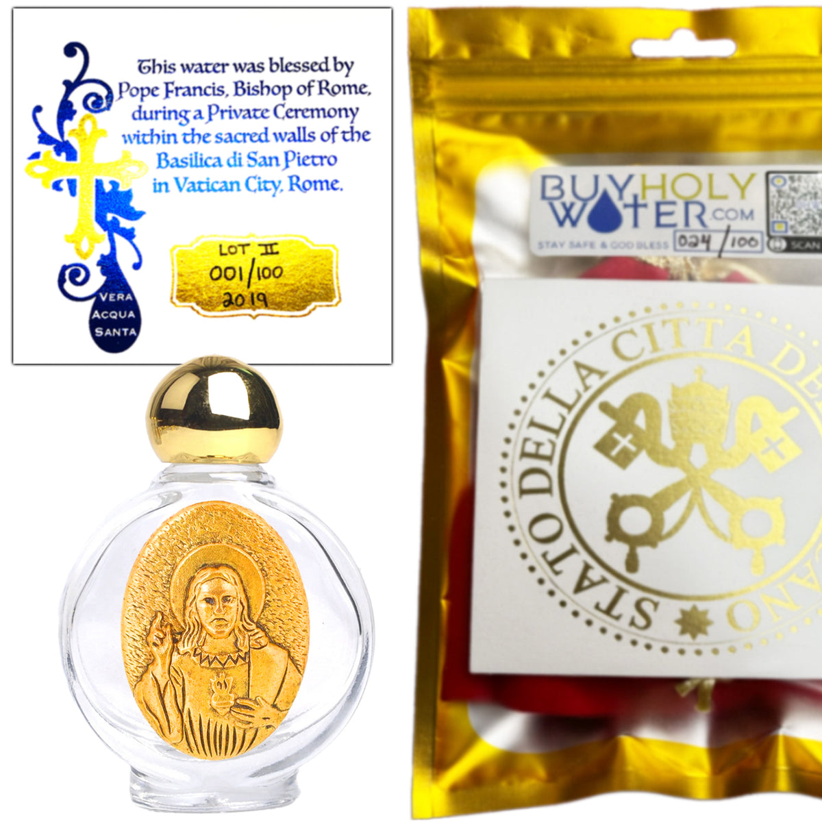 2-Pack Holy Water 15mL Jesus Christ Vials Blessed by Pope Francis – BHW