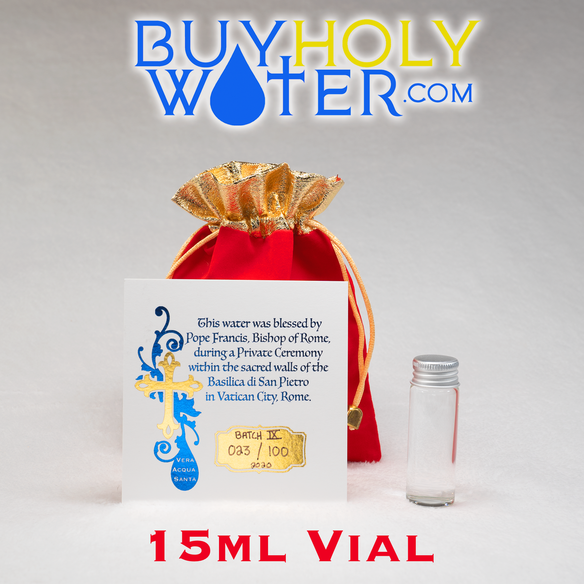 Holy Water 15mL Vial • Authentic Vatican Import – BHW