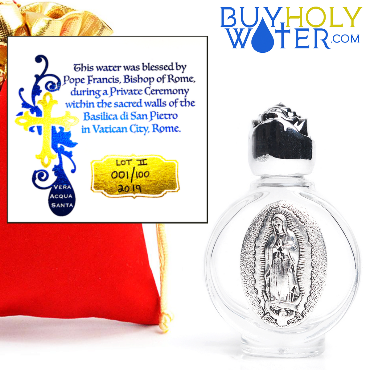 2-Pack Holy Water 15mL Virgin Mary Vials Blessed by Pope Francis – BHW